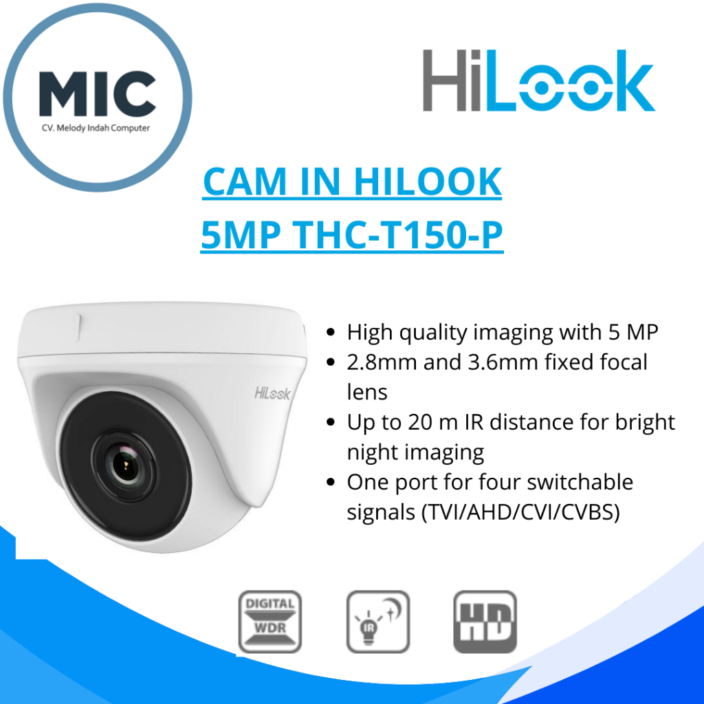Jual Camera Indoor Hilook 5MP THC-T150-P | Shopee Indonesia