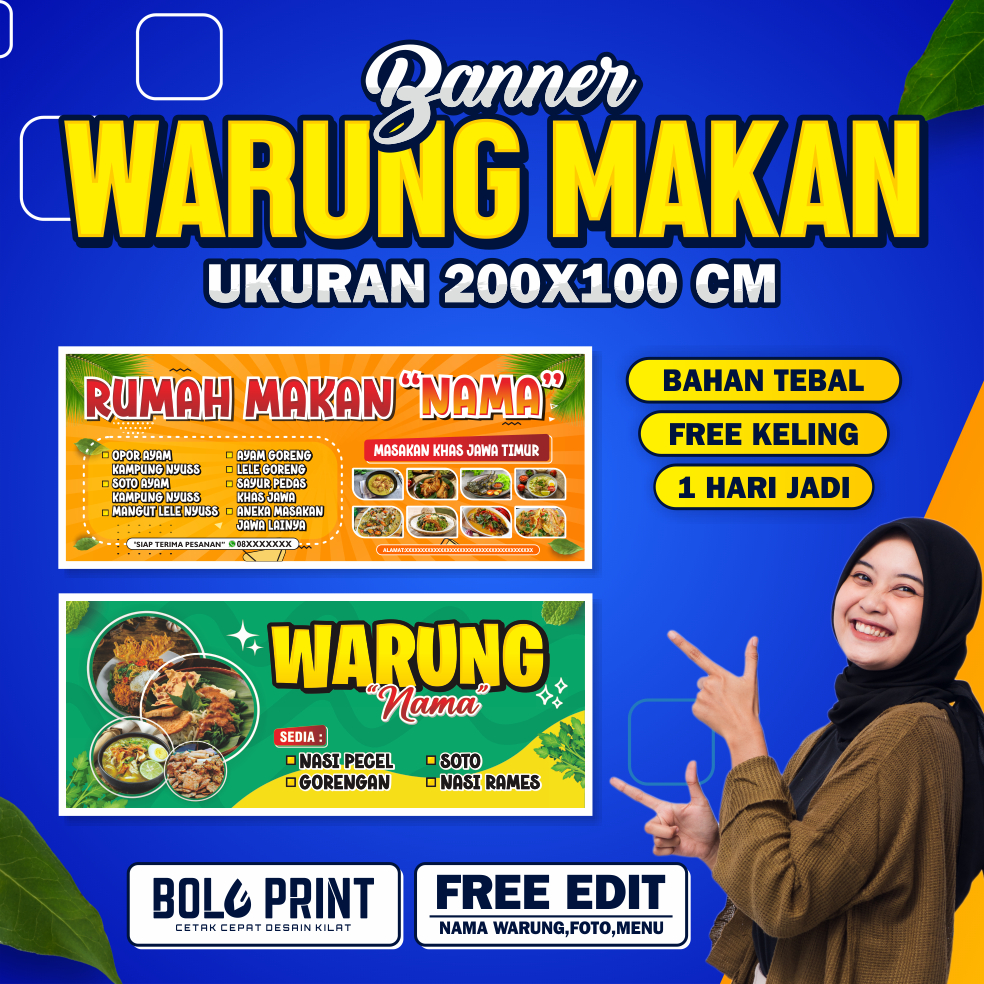 Jual Cetak Banner DESAIN TEMPLATE WARUNG MAKAN UKURAN 200X100 Murah ...