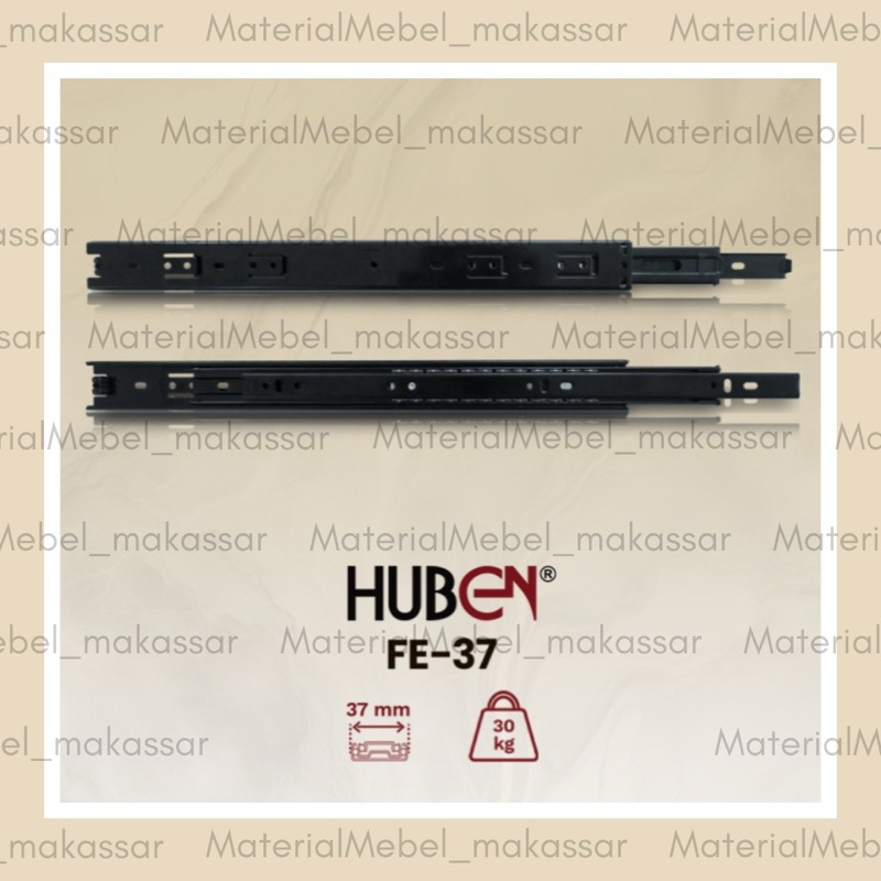 Jual Rel Laci Hitam Double Track Full Extension FE 37 HUBEN | Shopee ...