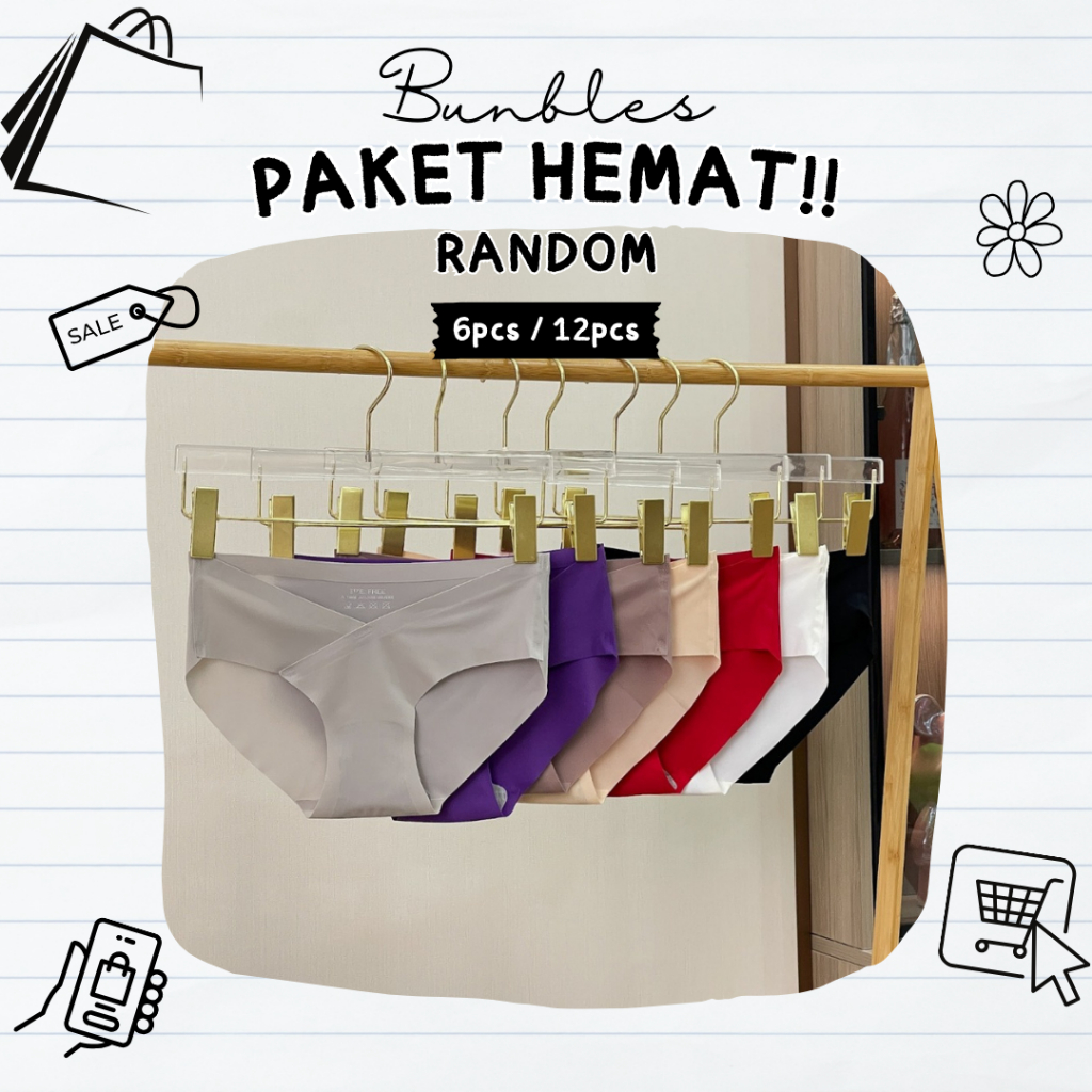 Jual [ PAKET HEMAT ] CD363 Celana dalam Knicker Wanita Polos Sliang ...