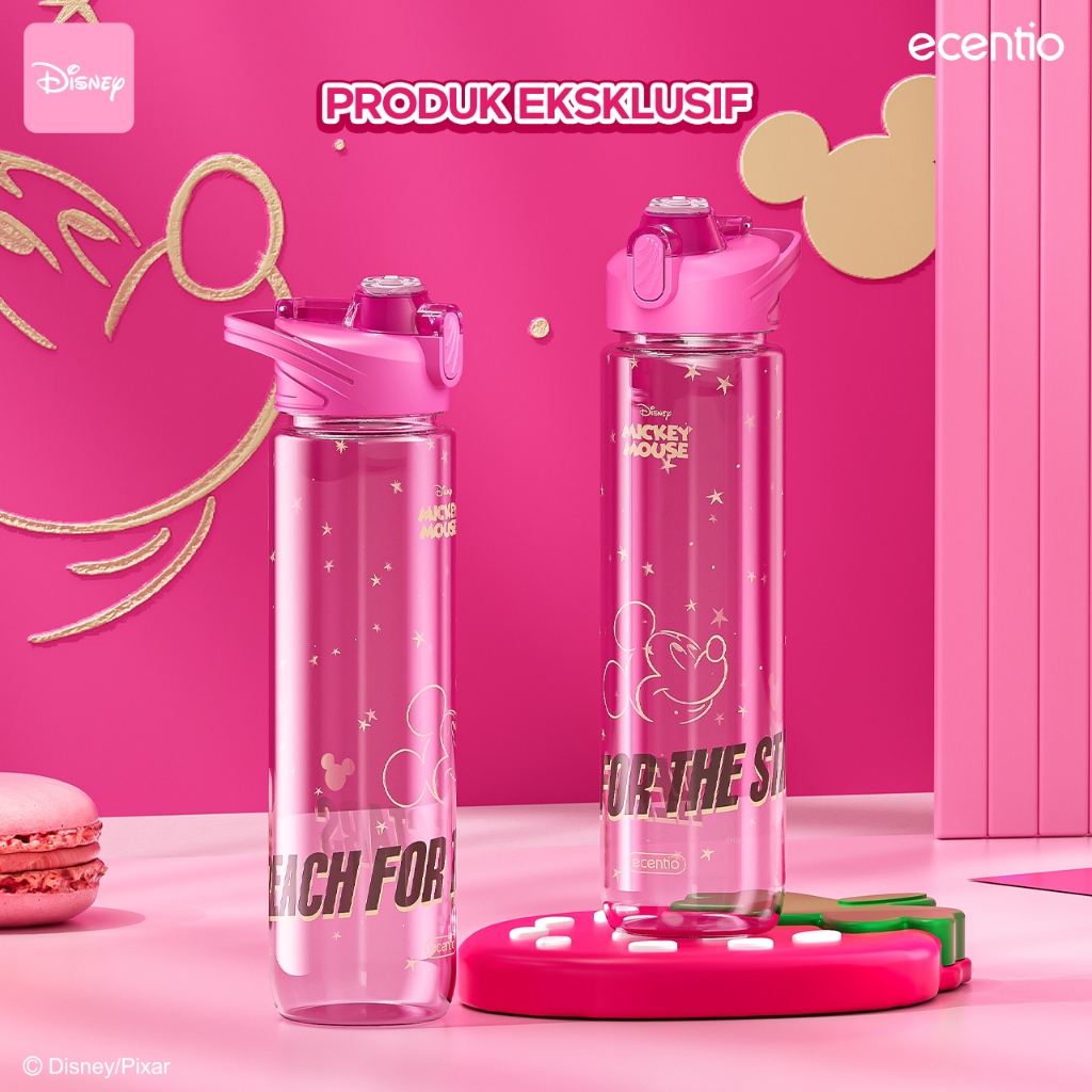 Jual 【Original】ecentio botol minum olahraga Disney Micky pink 1000ml ...