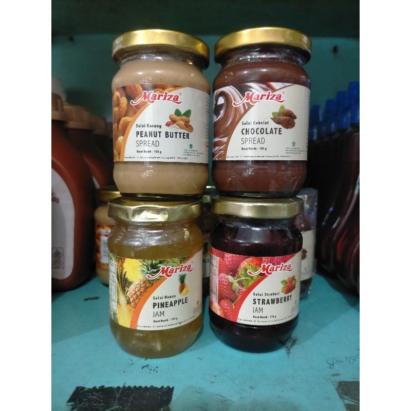Jual Mariza selai rasa coklat, strawberry, nanas & kacang isi 165-170g ...