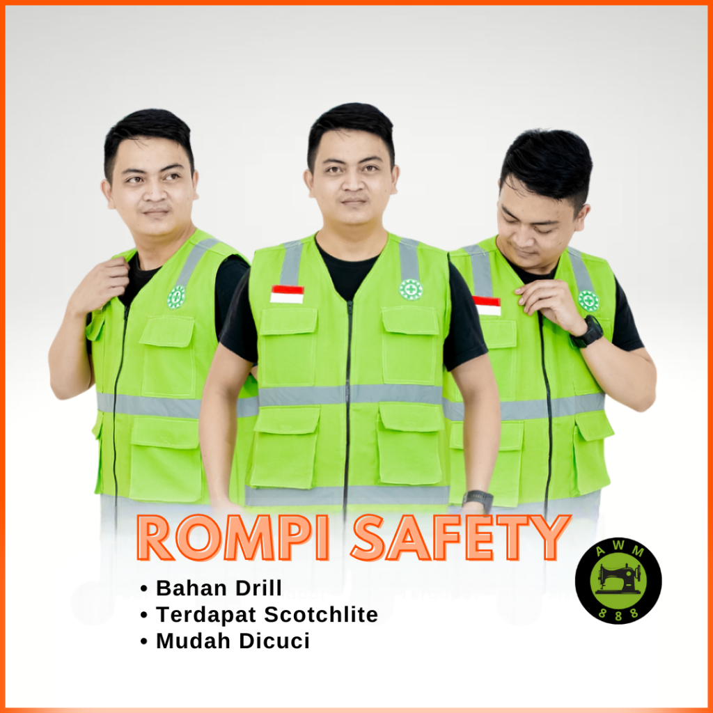 Jual Rompi safety Hijau Rompi K3 Rompi proyek Rompi tambang Rompi kerja ...