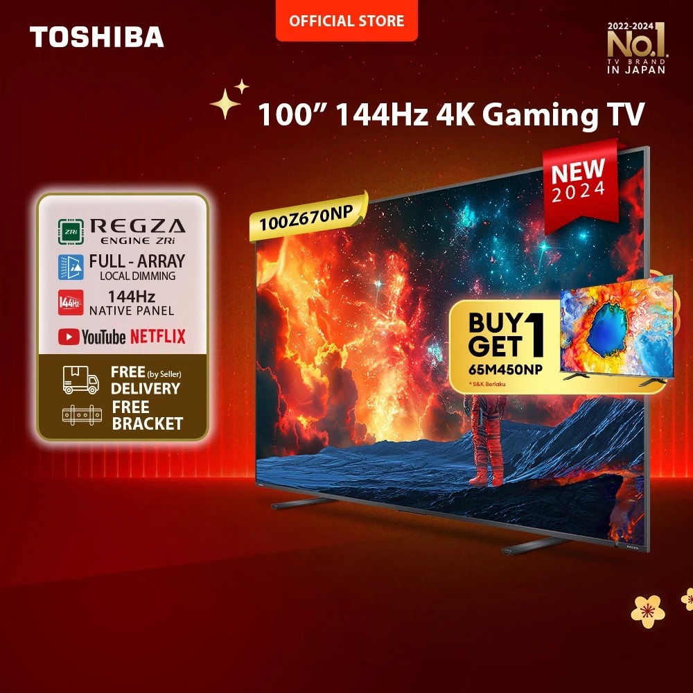 Jual Toshiba 100Z670NP QLED Mini LED 100 Inch Smart TV 144Hz Gaming 4K ...