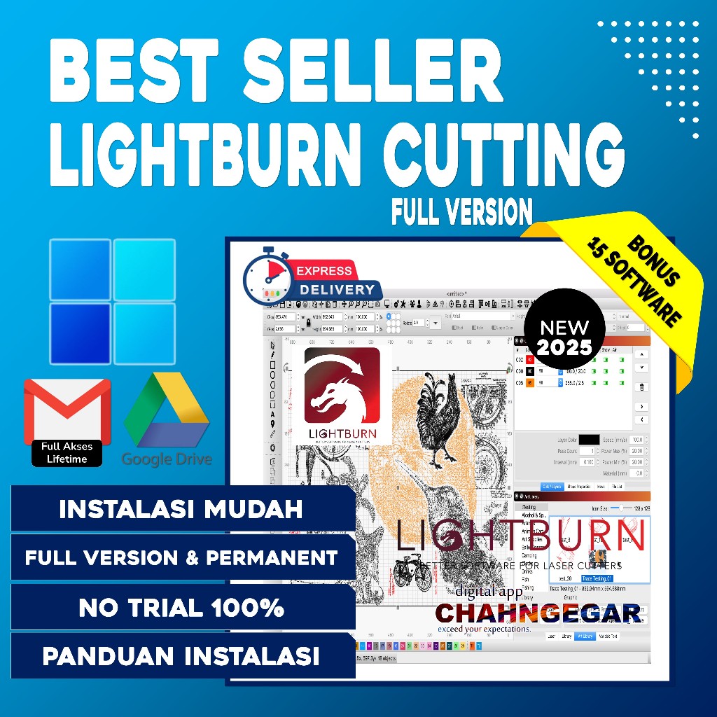 Jual LightBurn 2024 Full Software Cutting layout, editing, Laser CNC | Shopee Indonesia