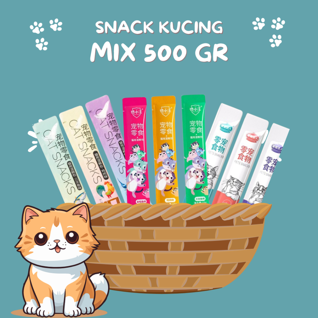 Jual 500 gr Snack Kucing Penambah Nafsu Makan Creamy Treats 15gram ...