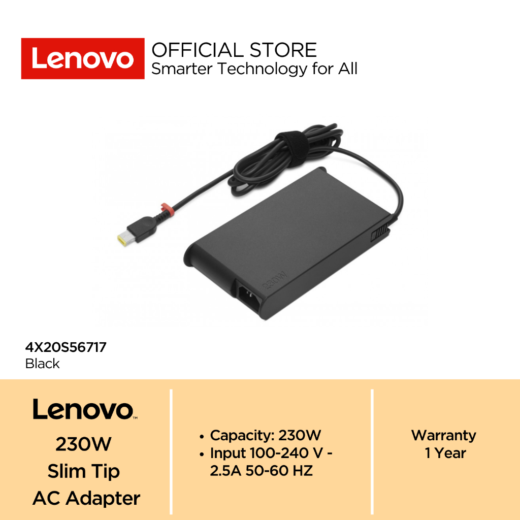 Jual Lenovo Adapter 230W Slim Tip AC Output 20V = 3.5A, Input 100-240V ...