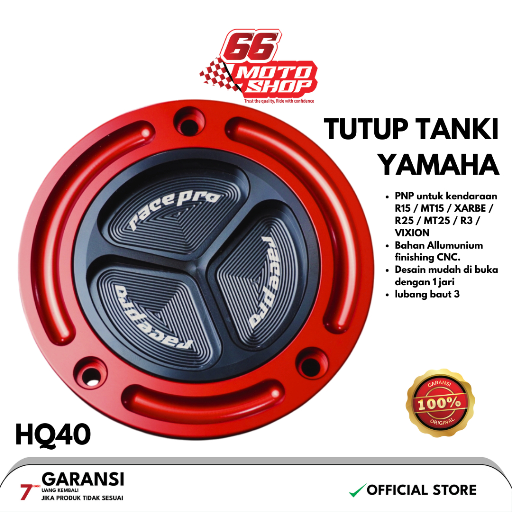 Jual FUEL TANK CAP YAMAHA (R15, R25, R3, MT25, MT03, R7) TUTUP TANGKI ...