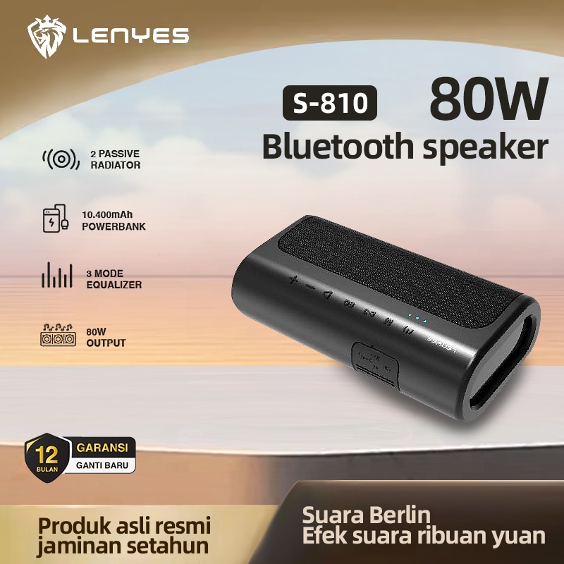 Jual LENYES S809/S810 80W BOMBASS Speaker Wireless Bluetooth 5.0 DSP ...