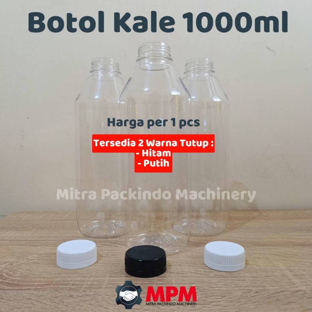 Jual Botol Kale Bulat PREMIUM TEBAL 50gr 1000ml 1 Liter / Botol Minuman Coklat Almond 1000 ml 1L ...