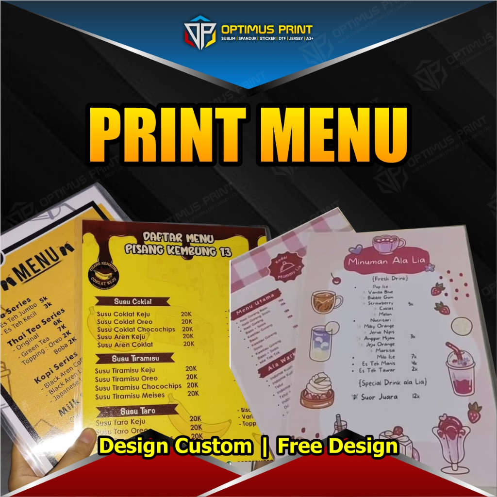 Jual Menu laminating/menu a4/menu makanan/laminating | Shopee Indonesia