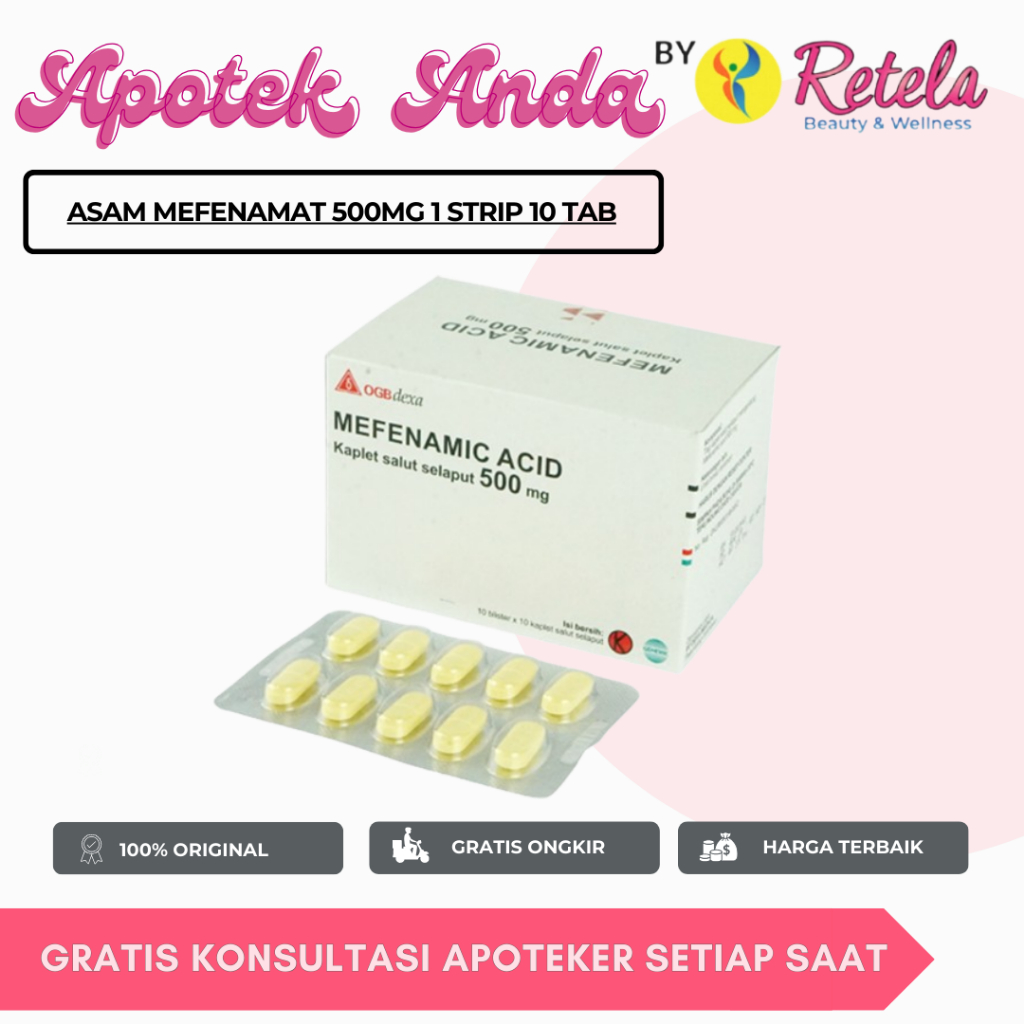 Jual ASAM MEFENAMAT 500MG 1 STRIP 10 TABLET OGB DEXA | Shopee Indonesia