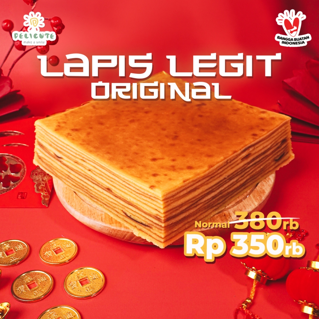 Jual LAPIS LEGIT ORIGINAL DELICUTE - UKURAN 18 CM x 18 CM TINGGI 4 CM ...