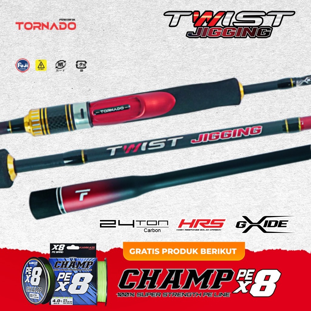Jual TORNADO Joran Pancing Spinning TWIST JIGGING Mythical Weapon 180cm PE 1-3 & 2 - 4 Hi-Carbon ...