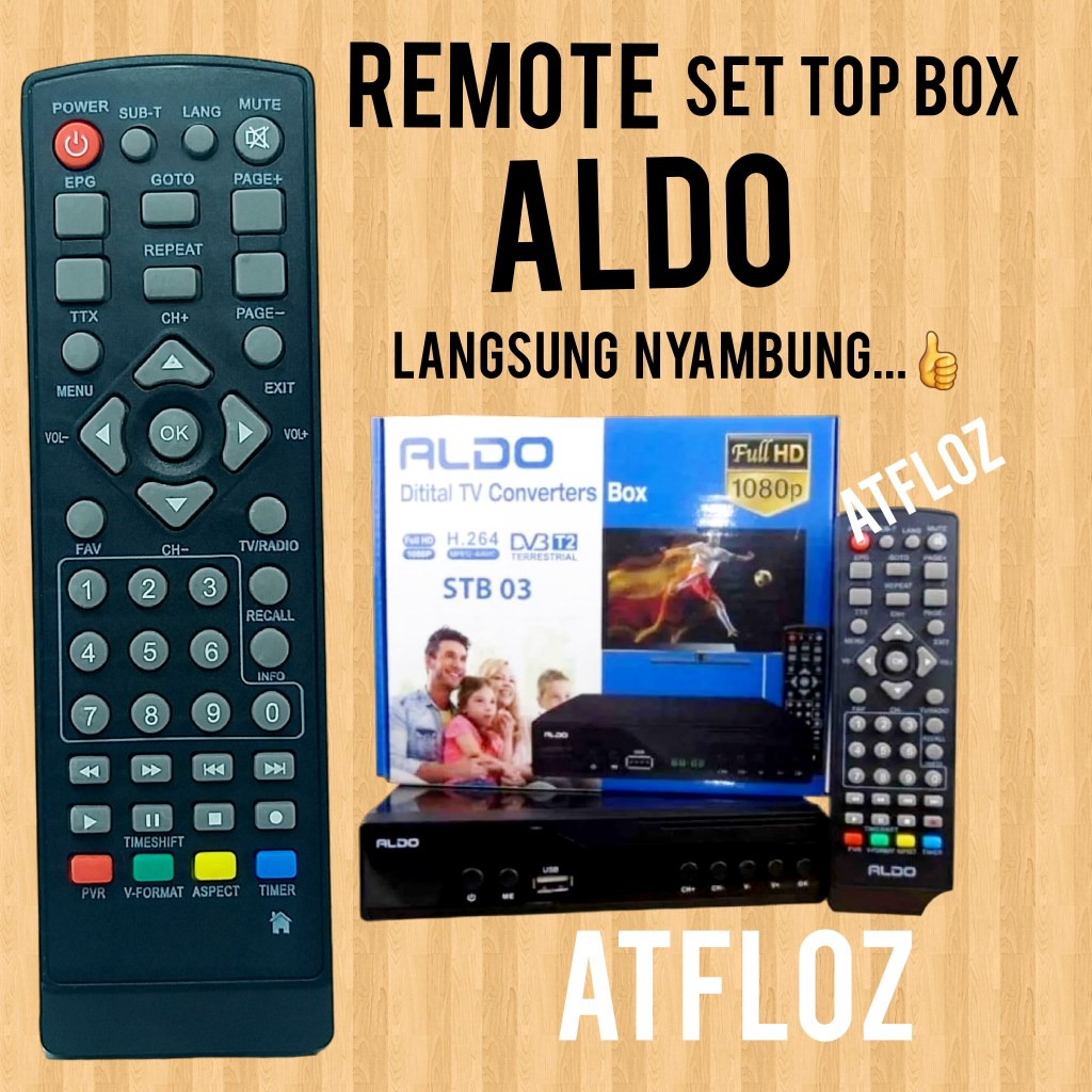 Jual Remote aldo stb set top box remot langsung nyambung | Shopee Indonesia