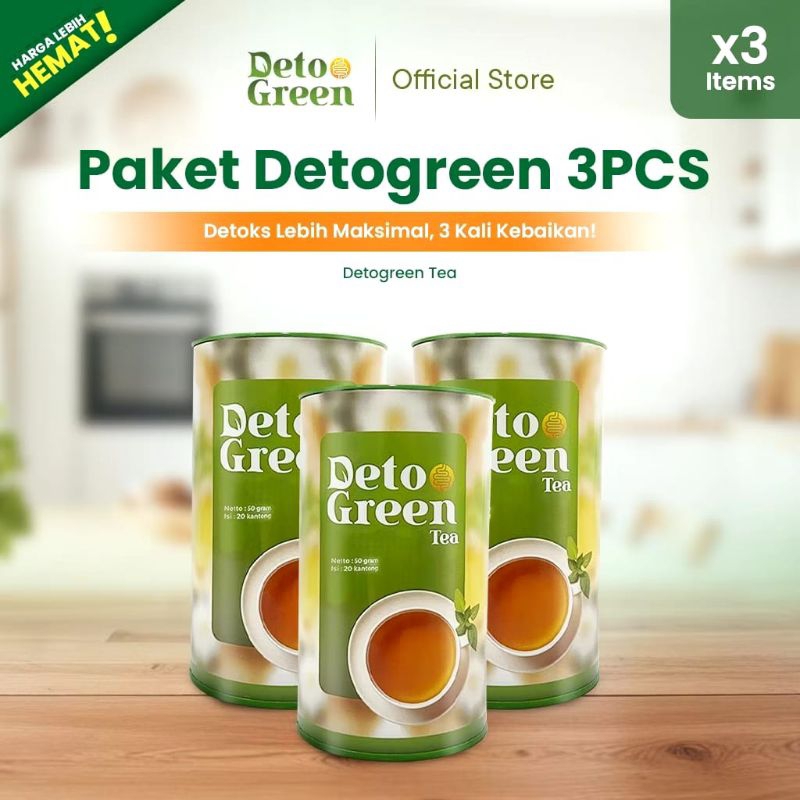 Jual 3 Box DETOGREEN Teh Organik Detoks Sistem Pecernaan Untuk Usus ...