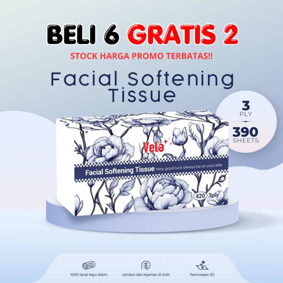 Jual [BELI 6 GRATIS 2] 3 PLY, 390 SHEETS Tissue Grosir Tissue Elegan ...