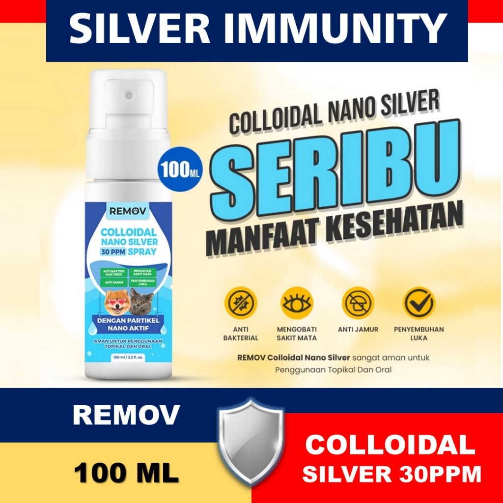 Jual REMOV COLLOIDAL NANO SILVER SPRAY 30PPM UNTUK PERTOLONGAN PERTAMA HEWAN PELIHARAAN 100ML ...