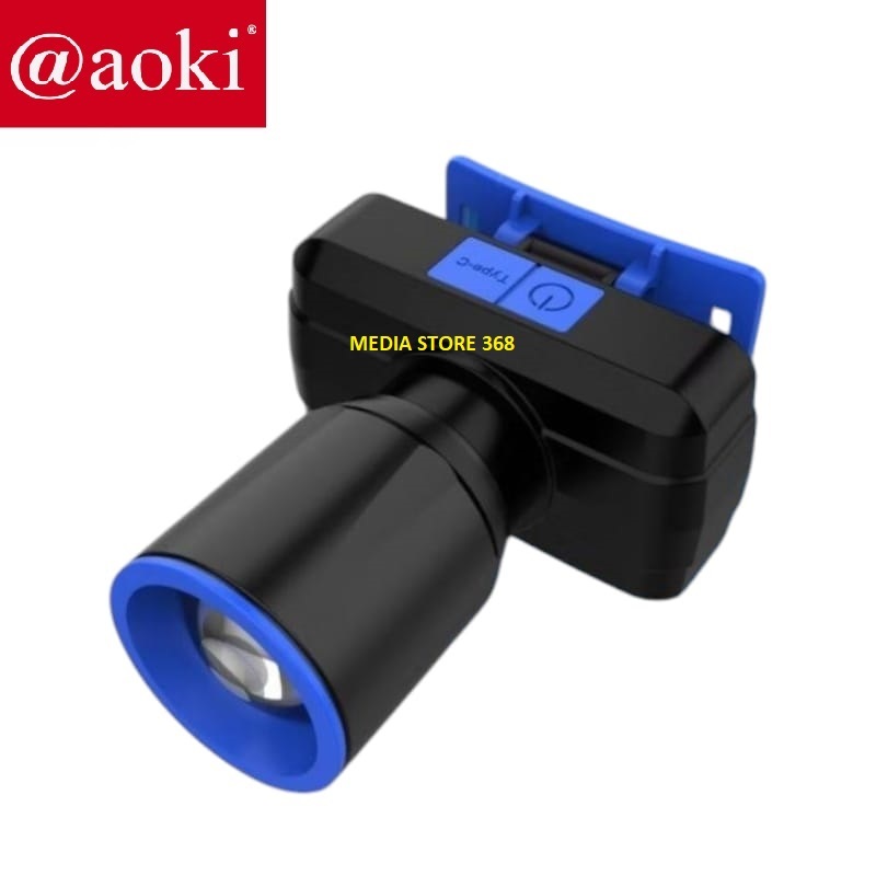 Jual SENTER KEPALA LED ZOOM LASER AOKI AK-3600A - ZOOM - RECHARGEABLE - JARAK JAUH - TYPE-C ...