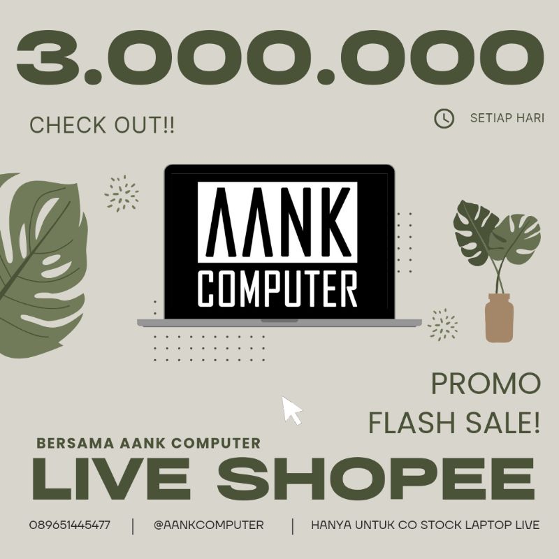 Jual Produk CO Laptop Live Shopee AankComputer harga 3jt | Shopee Indonesia