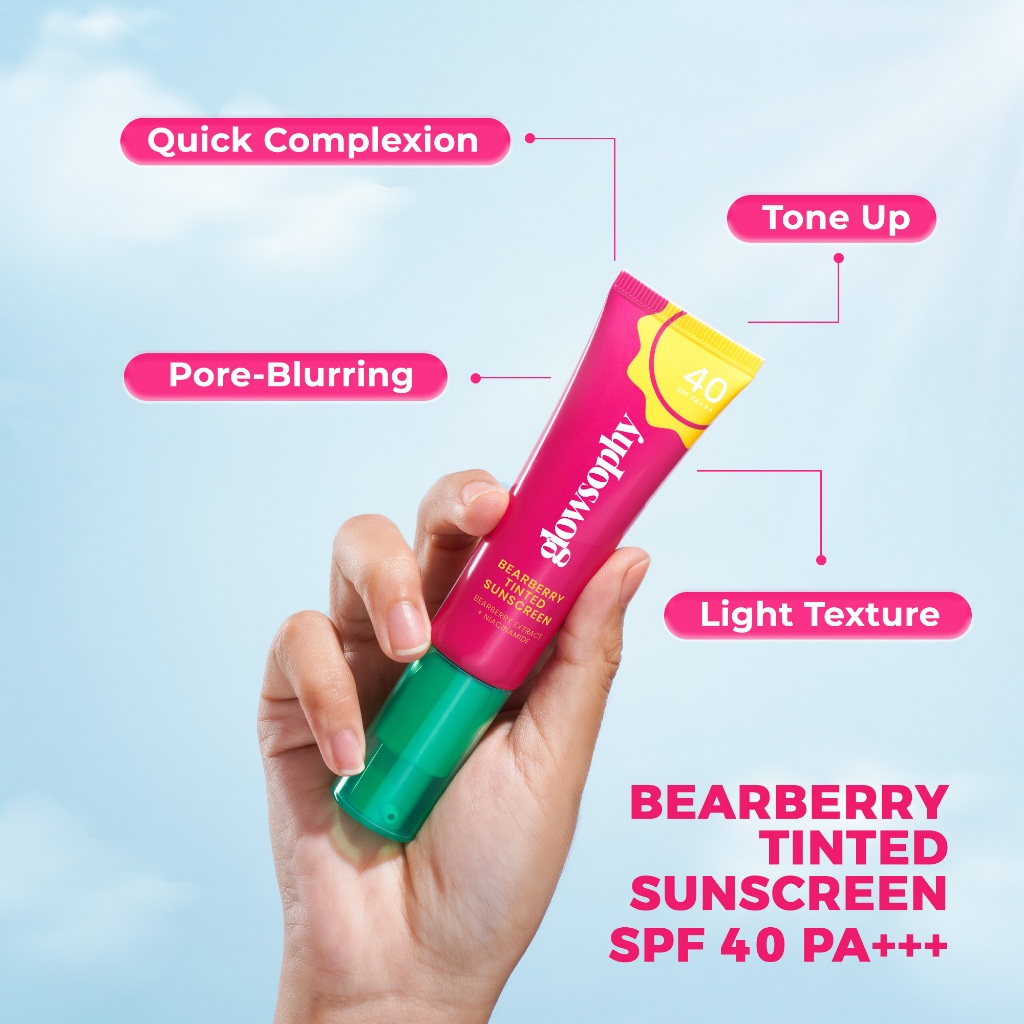Jual Glowsophy Bearberry Tinted Tone Up Sunscreen SPF 40 PA+++ 30ml Sunblock Cream Wajah ...