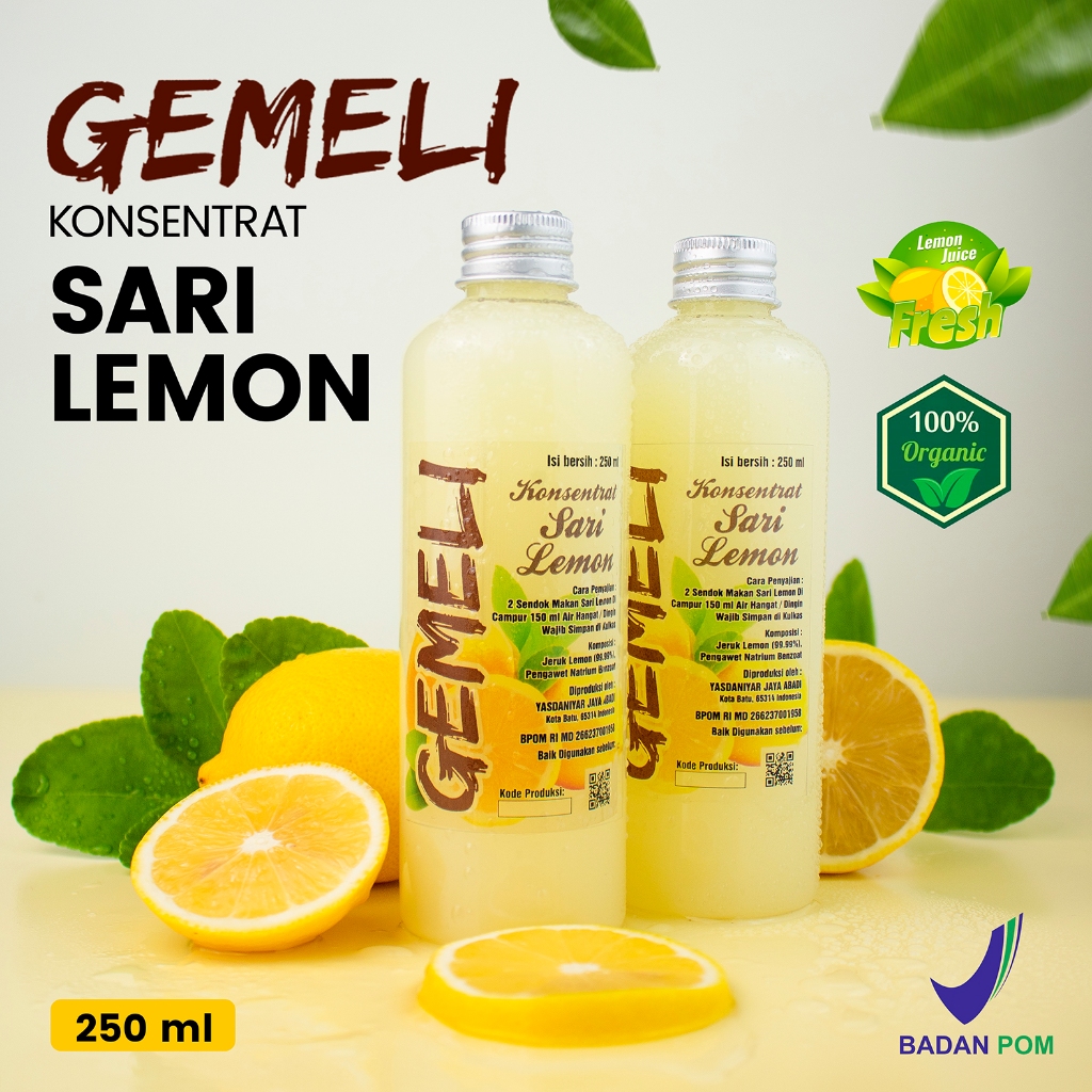 Jual Gemeli Sari Lemon Premium Murni California 500ml Lemon Original ...