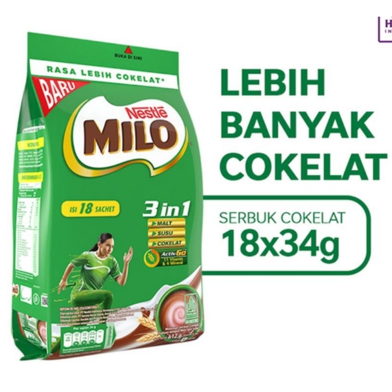 Jual milo 3in1 Acti-Go 18 sachet x 35 gram | Shopee Indonesia