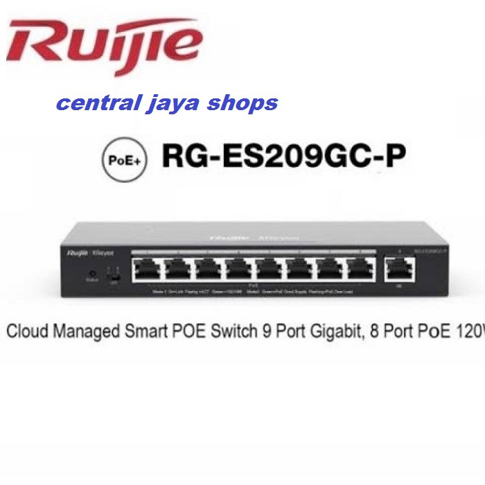 Jual Ruijie RG-ES209GC-P, 9-Port Gigabit Smart Cloud Mananged PoE ...