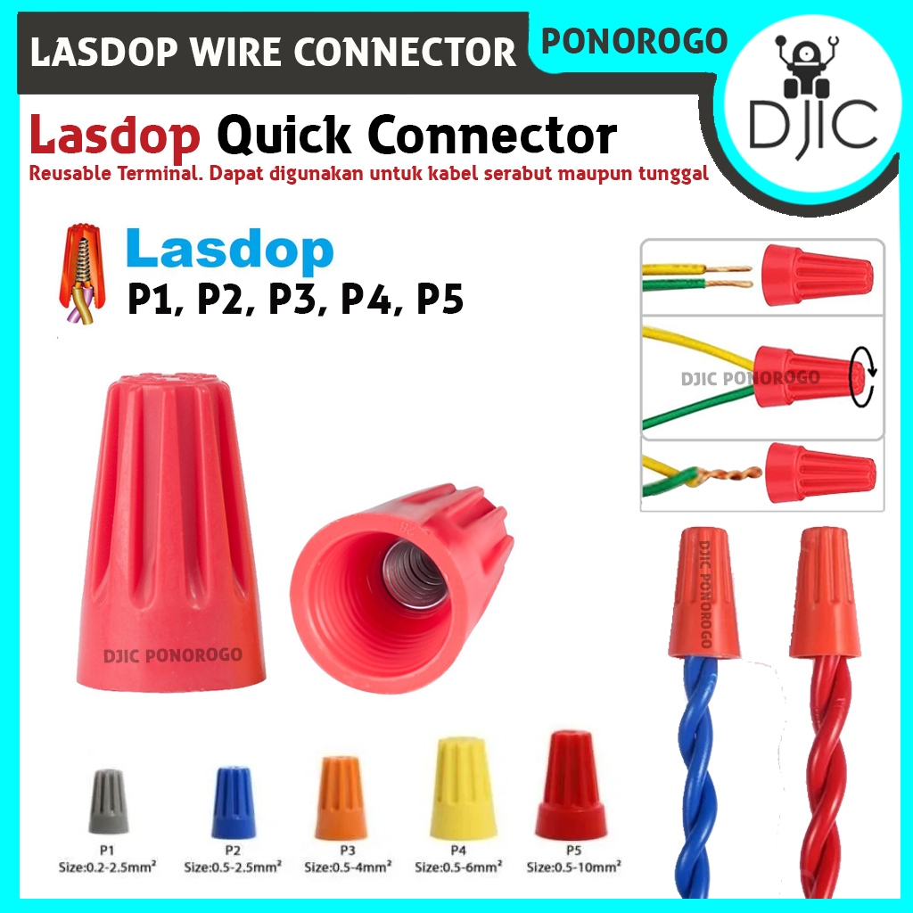 Jual LASDOP TWIST ONE WIRE CONNECTOR Penghubung Kabel Listrik Putar ...