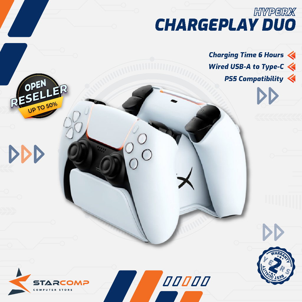 Jual HyperX ChargePlay Duo Controller Charging Station Gaming PS5 White ...