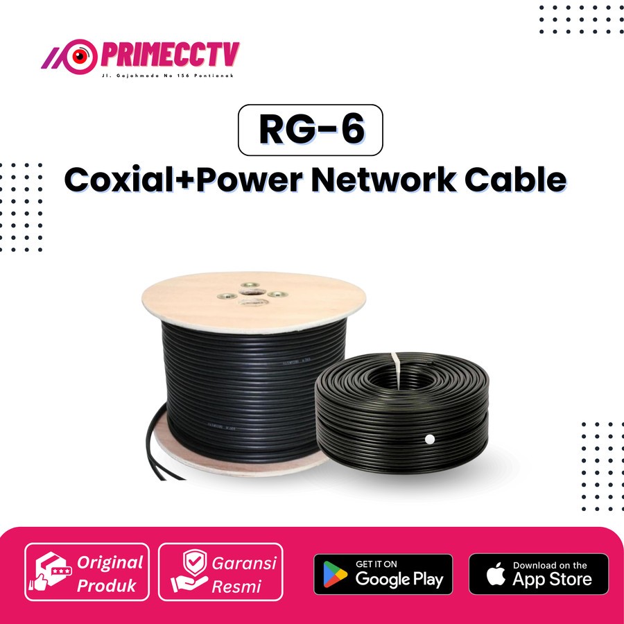 Jual Kabel RG-6 Coxial+Power Network Cable UTP Hitam | Shopee Indonesia