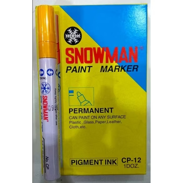 Jual paint marker snowman kuning cp-12 (12pcs) / spidol kuning snowman ...