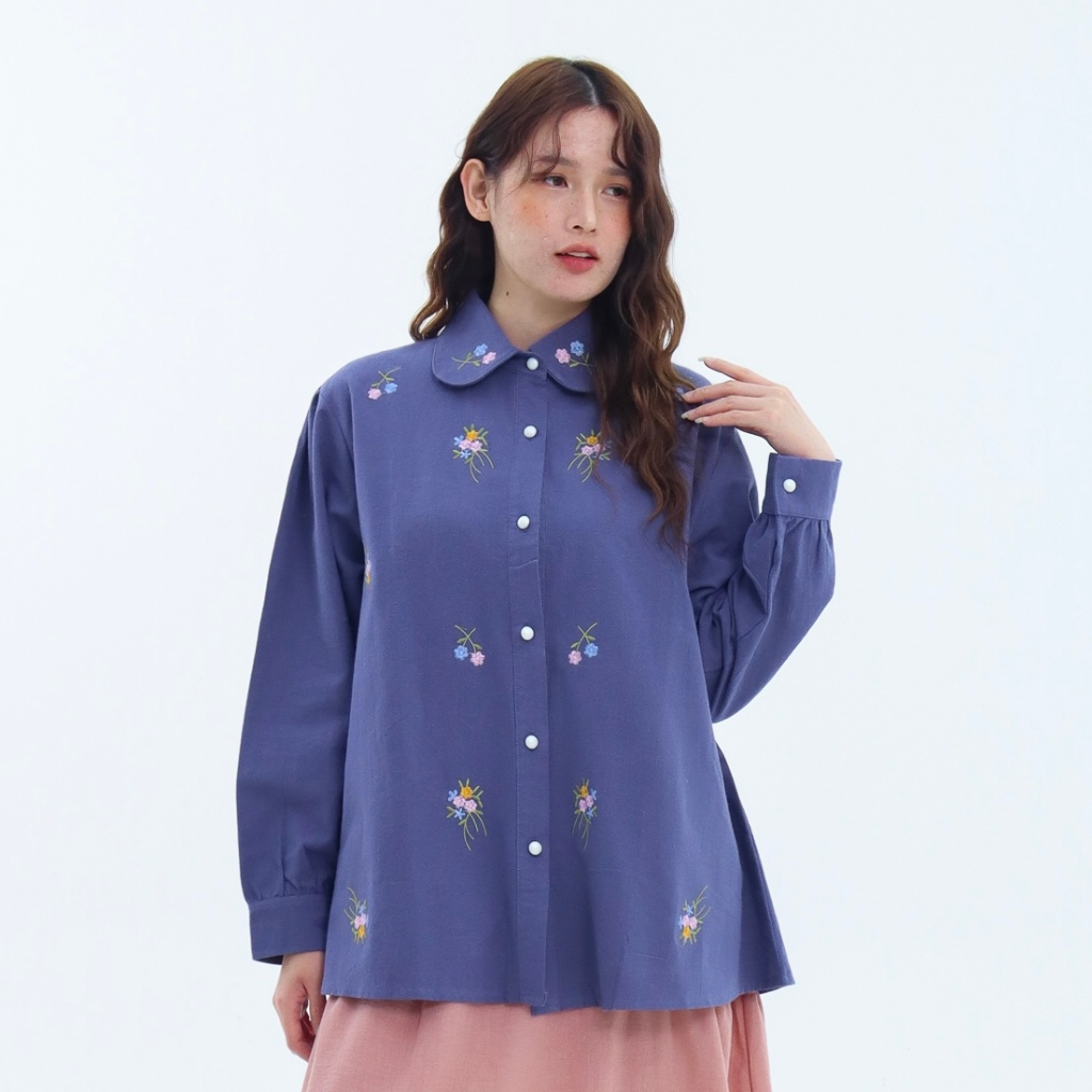 Jual Loony - Mimo Embro Navy - Shirt | Shopee Indonesia