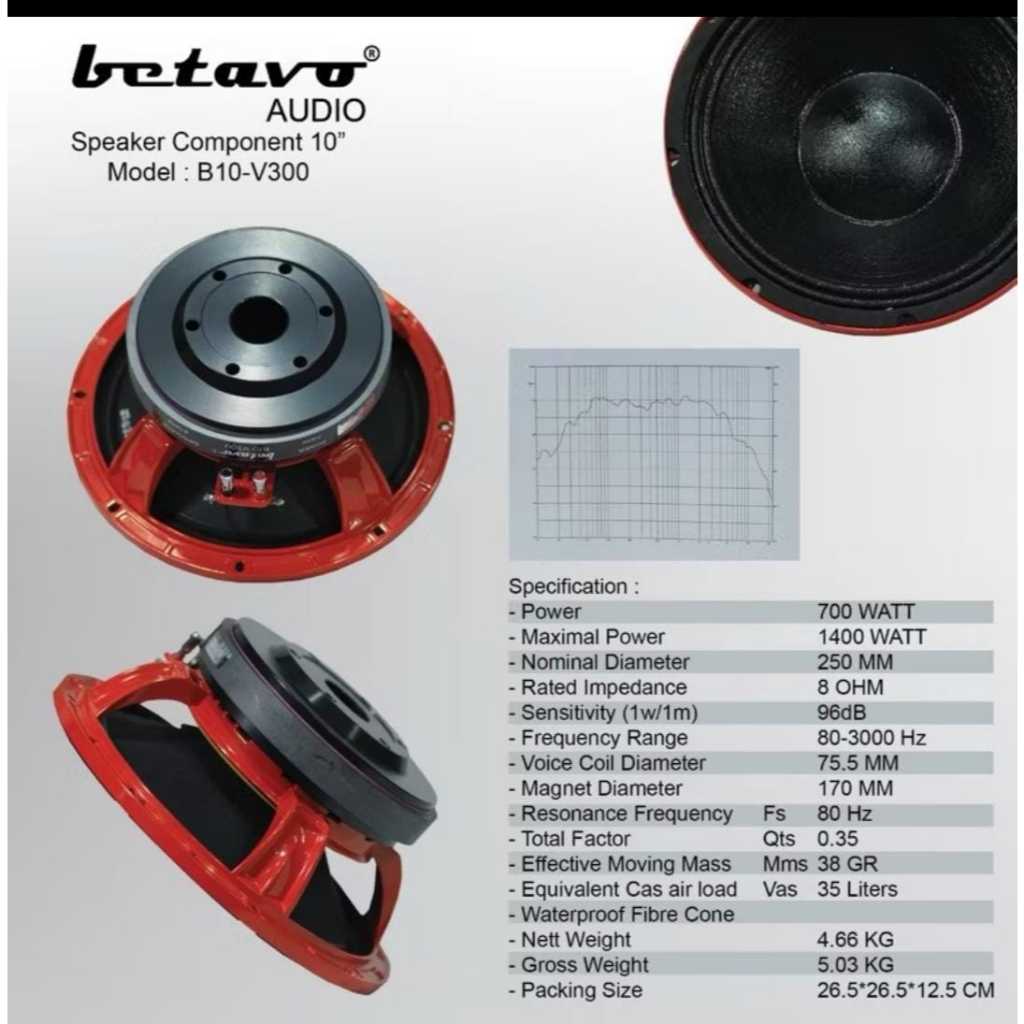 Jual speaker BETAVO 10” B10-V300 | Shopee Indonesia