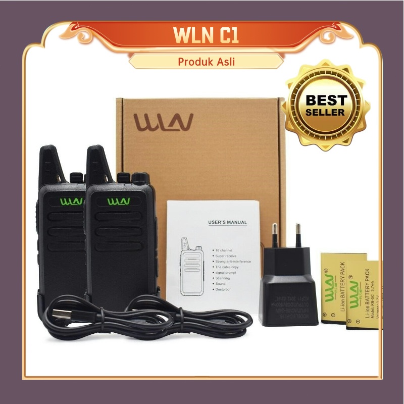 Jual HT WLN C1 UHF Handy Talky TWO WAY RADIO BLACK C1 walkie talkie 2/4 Unit | Shopee Indonesia