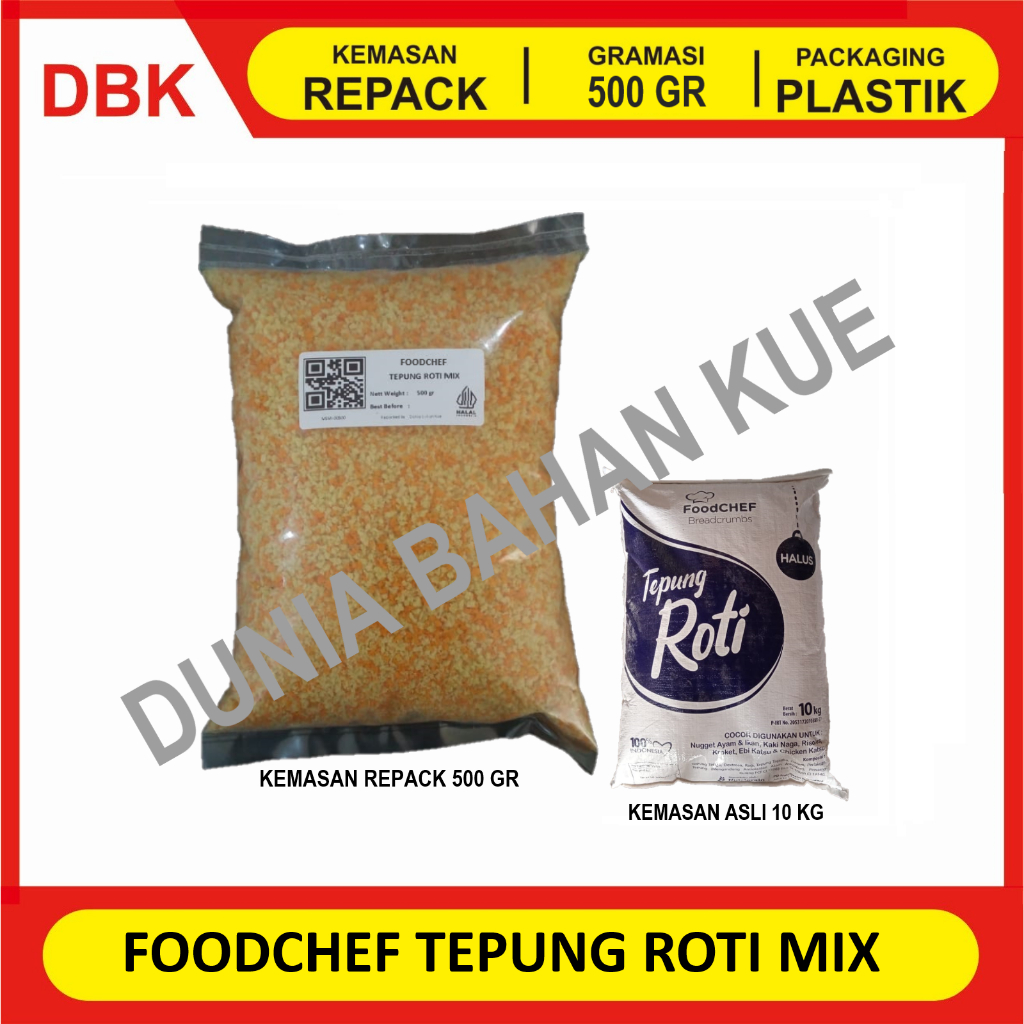 Jual FOODCHEF TEPUNG ROTI CAMPUR HALUS MIX BREAD CRUMB / TEPUNG PANIR ...