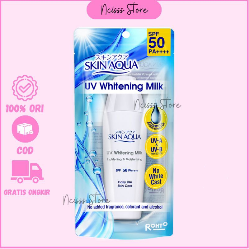 Jual SKIN AQUA [Tutup Putih] UV Sunscreen Whitening Milk SPF 50 PA ...