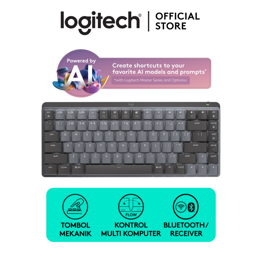 Jual Logitech MX Mechanical Mini Tactile Keyboard Wireless Bluetooth ...