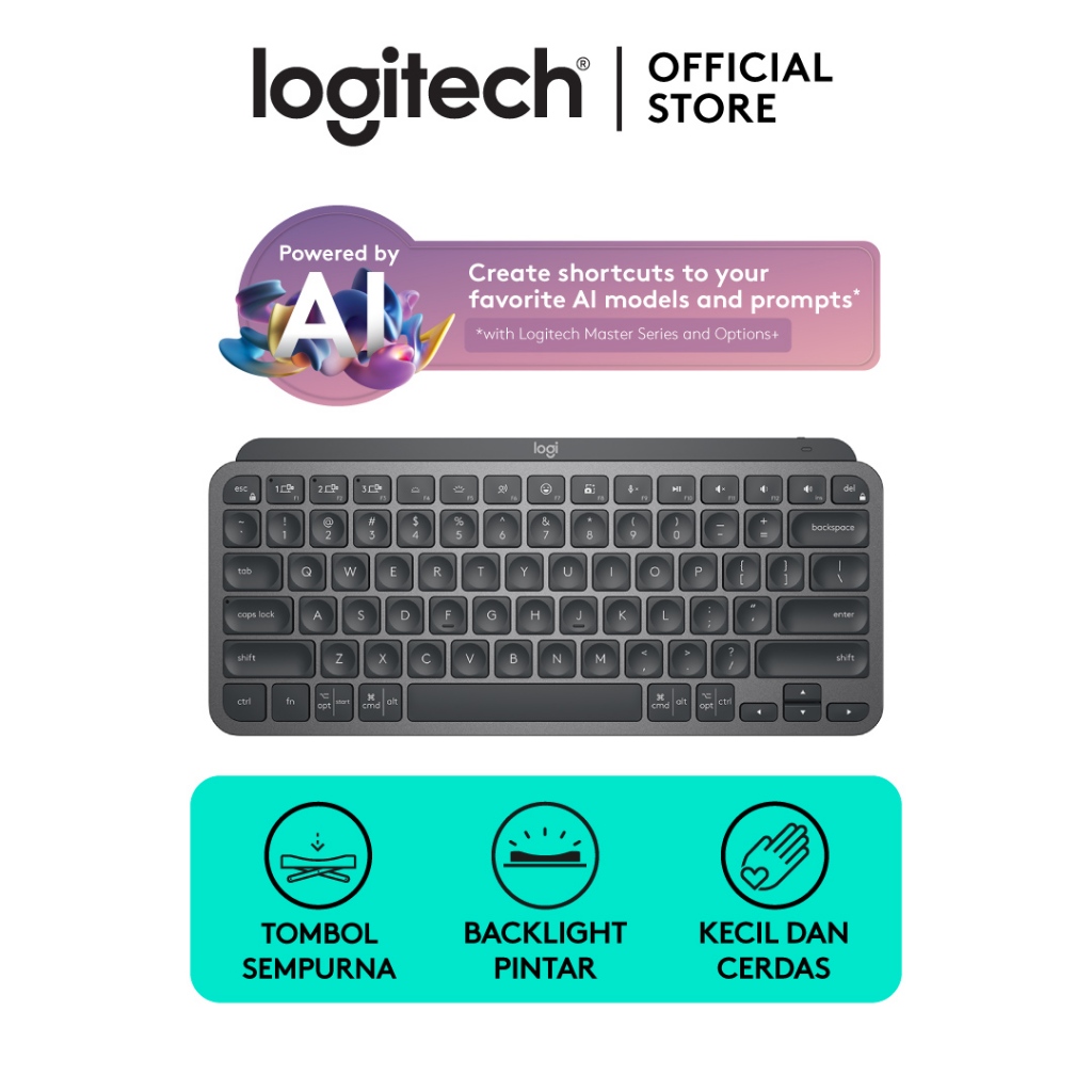 Jual Logitech MX Keys Mini Keyboard Wireless Bluetooth Minimalist Backlit Illuminated for Power ...