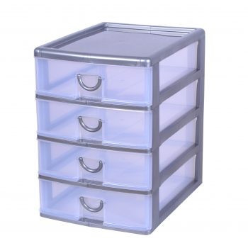 Jual Laci Mini Susun 4 SHINPO 355 Kotak Plastik Penyimpanan Kertas A4 ...