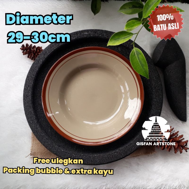 Jual (PAKCING KAYU) cobek coet layah lemper 29-30cm 100% batu asli ...