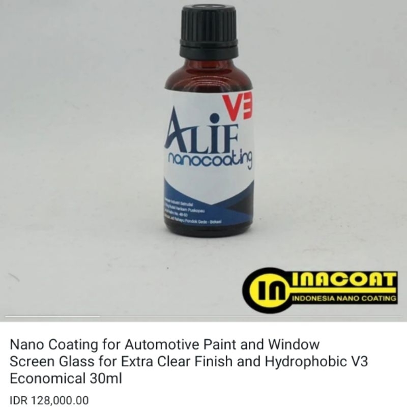 Jual Nano Coating V3 High Gloss for Automotif Paint and Window Screen ...