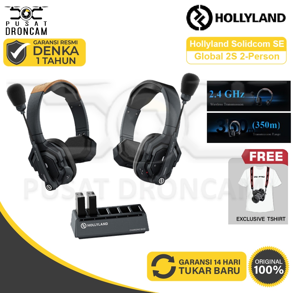 Jual Hollyland Solidcom SE Global 2S 2-Person Full-Duplex Single-Ear Noise-Canceling Headset ...