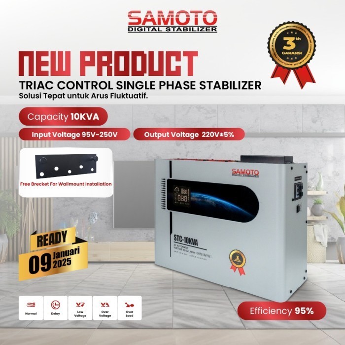 Jual Stabilizer Samoto 10000VA STC10000 Triac Control Digital Stavolt ...