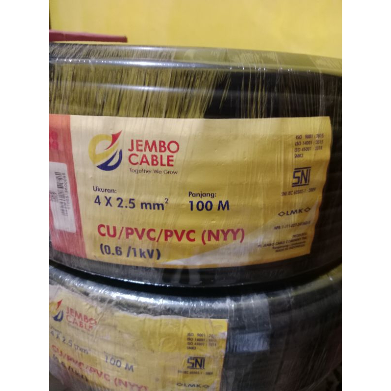 Jual KABEL NYY 4x2,5mm MERK JEMBO TEMBAGA ASLI 1ROLL 100M | Shopee ...