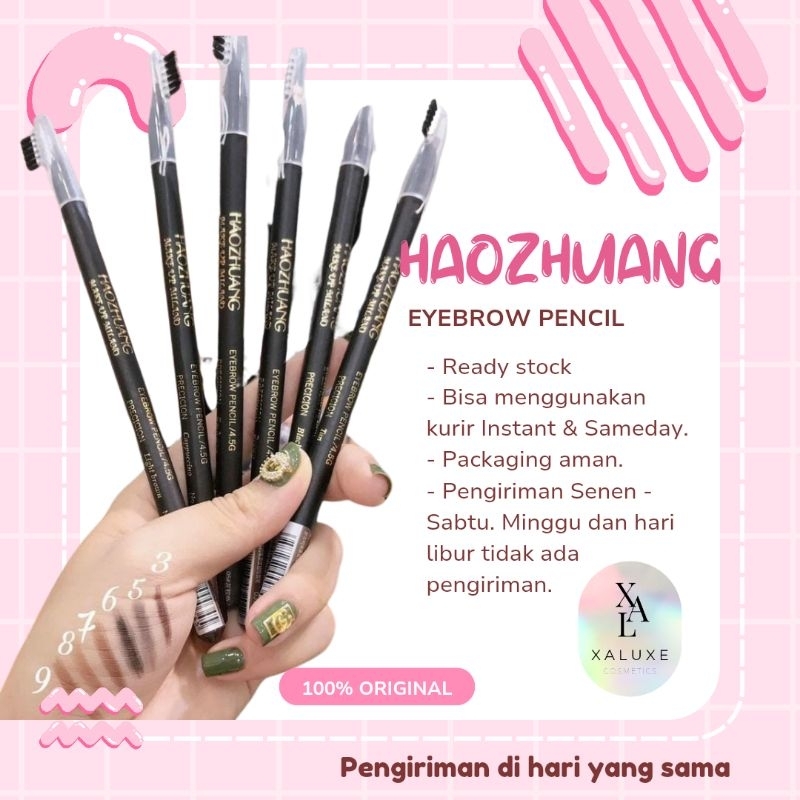 Jual ORIGINAL 100% - pensil alis PREMIUM HAOZHUANG eyebrow tarik benang waterproof | Shopee ...