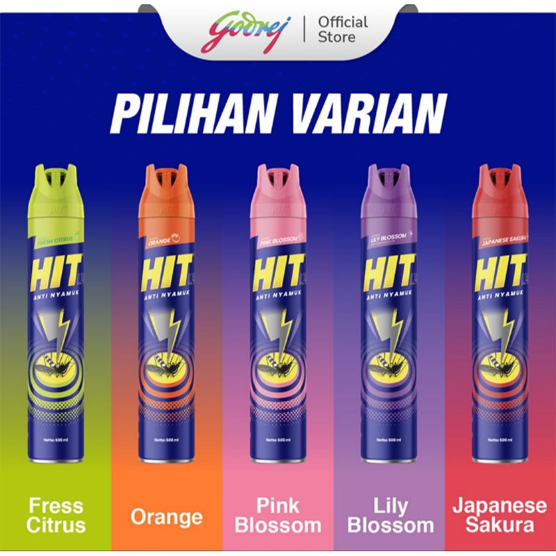 Jual HIT Aerosol Obat Anti Nyamuk Orange 600 ml | HIT Aerosol All ...