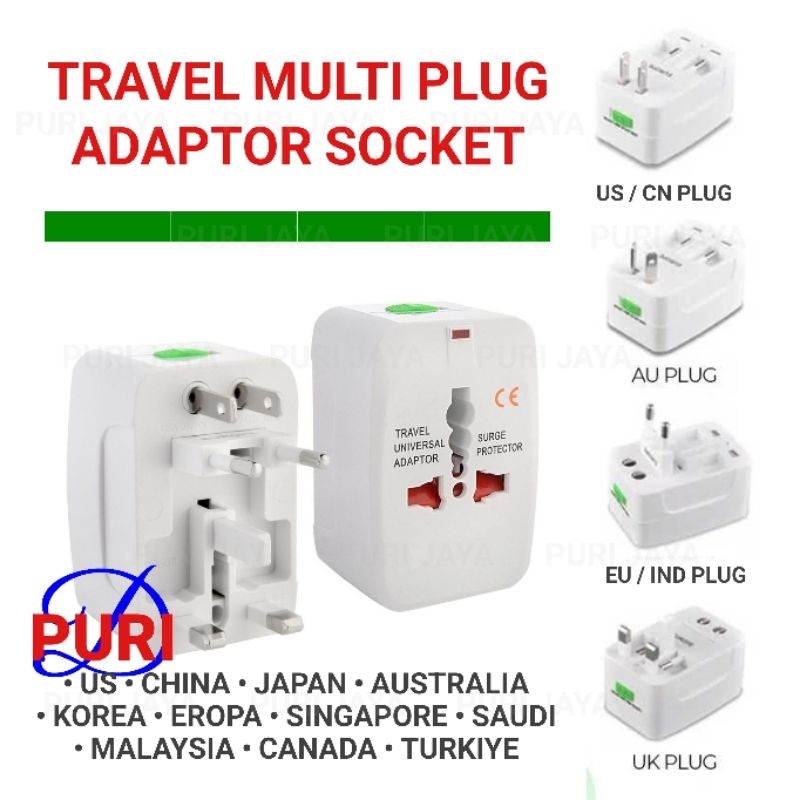 Jual Universal Travel Adaptor Multi Plug Switch Socket US China EU ...
