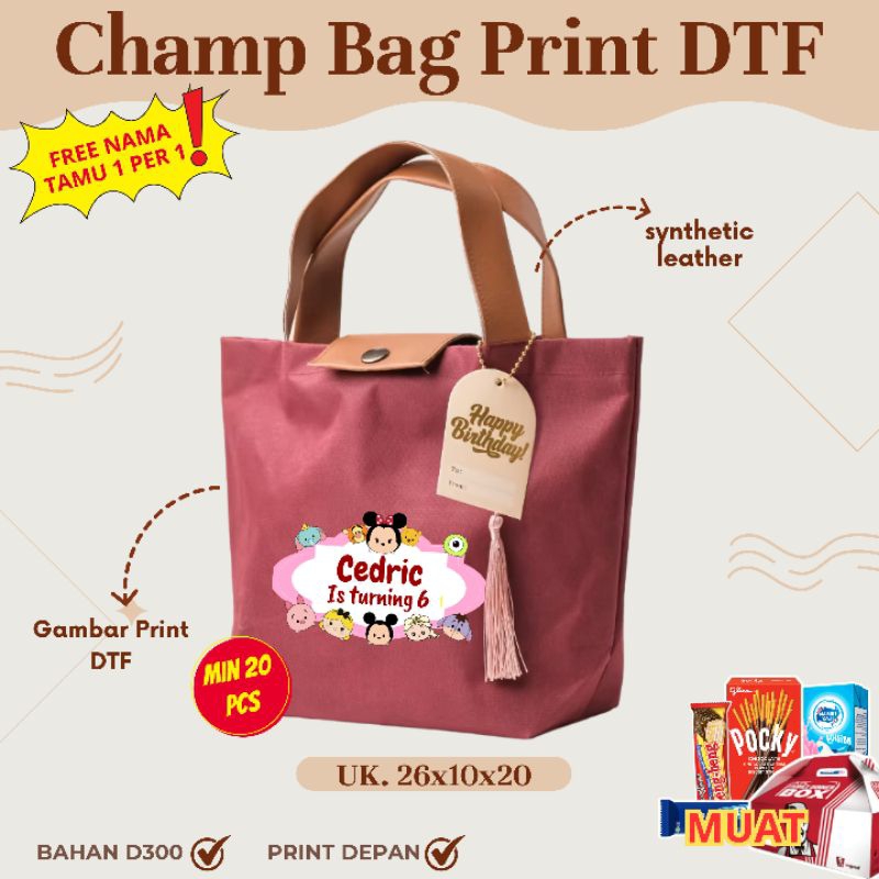 Jual (COD) PROMO TAS CHAMP BAG CUSTOM MURAH UK.26X10X20/GOODIE BAG ...