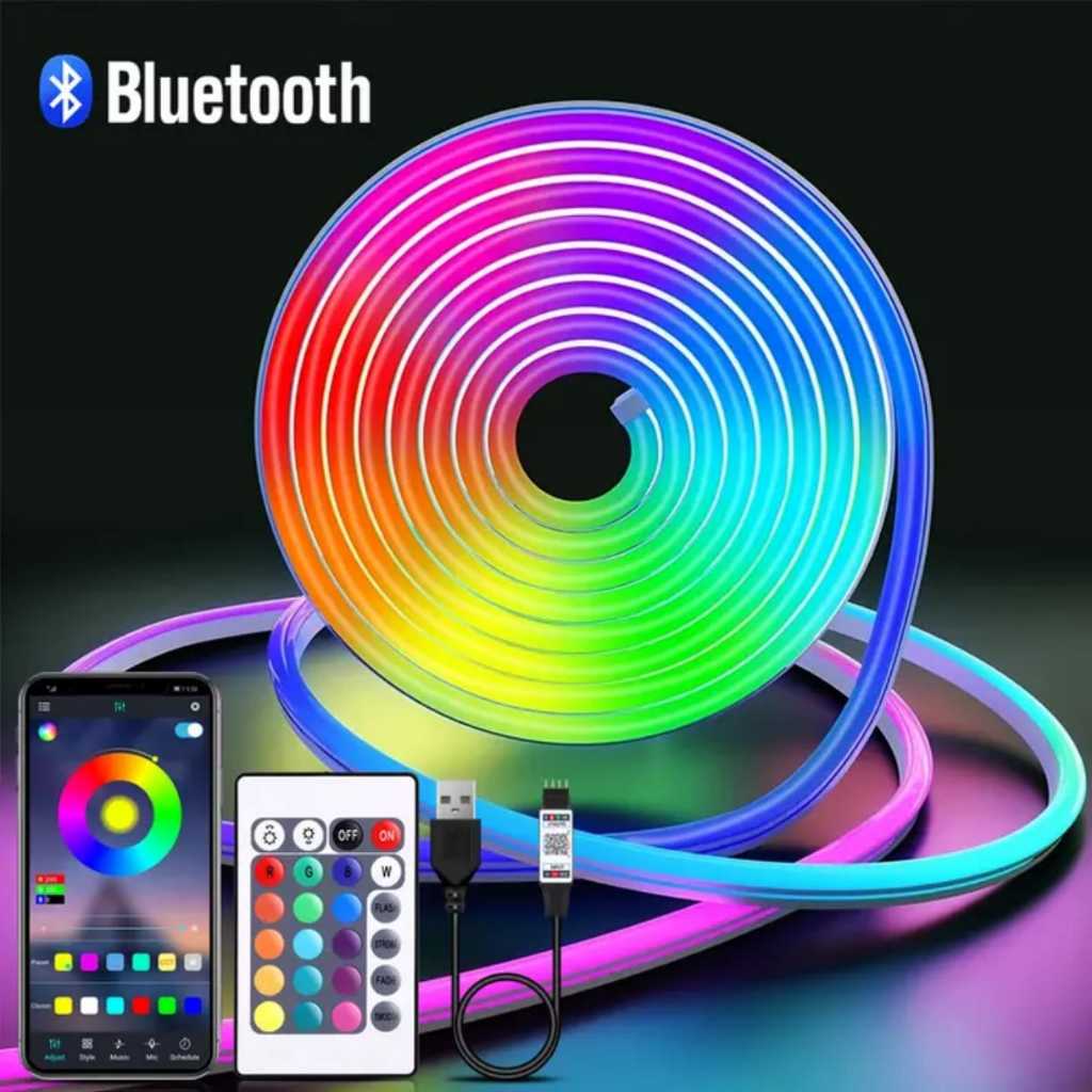 Jual Lampu Neon Flex Running LED Remote 5m 12 24 5 volt 10 meter RGB ...